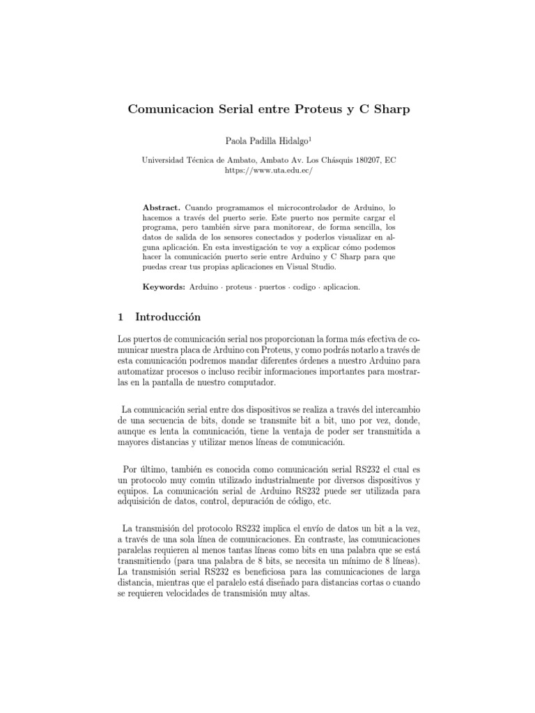 Comunicación Serial: Arduino y C# | PDF | Comunicación | Transmisión de ...
