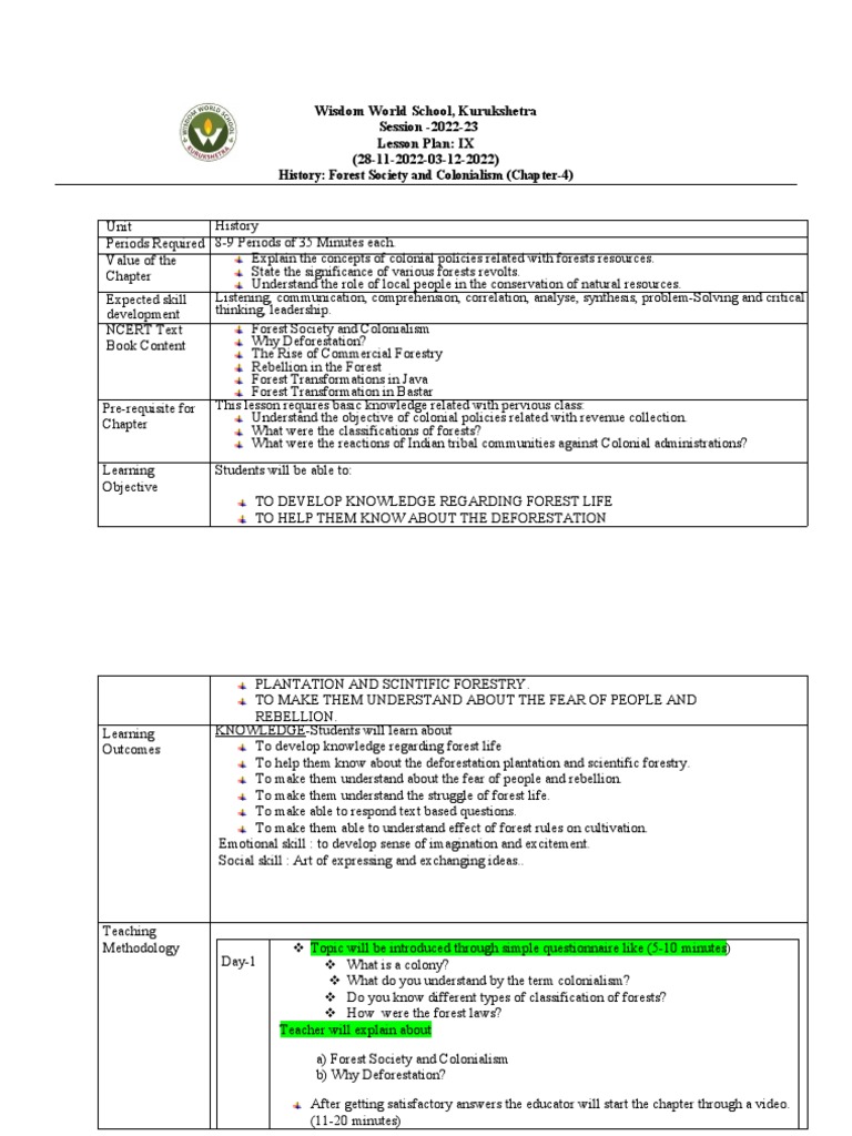 9th - Forest Society and Colonialism (Chapter-4) | PDF | Deforestation ...