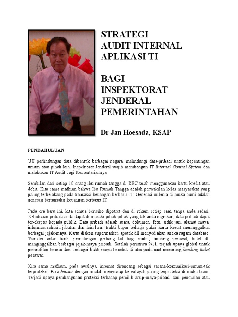 Strategi Audit Internal Aplikasi TI | PDF