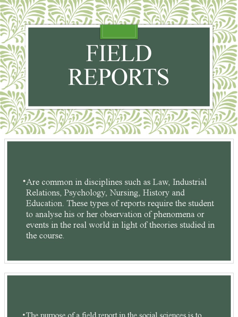 Field Reports | PDF
