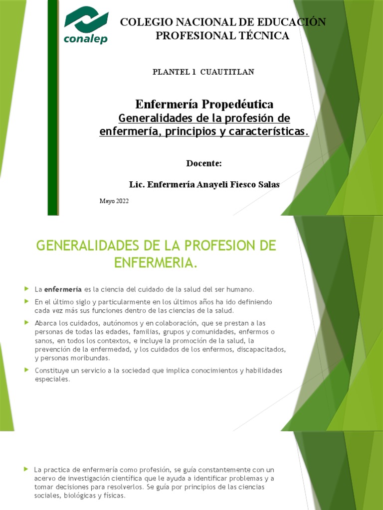 Generalidades de La Enfermeria | PDF | Enfermería | Cuidado de la salud