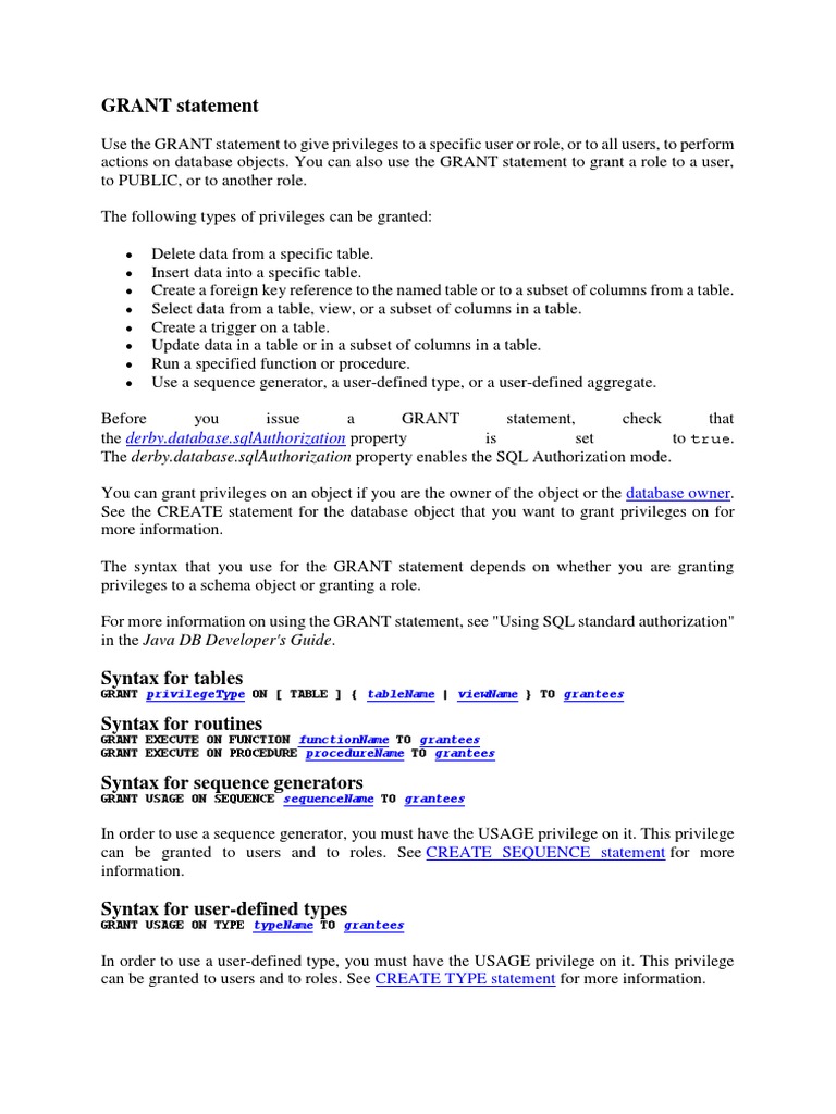Grant Revoke Guide Pdf Table Database Databases 6075