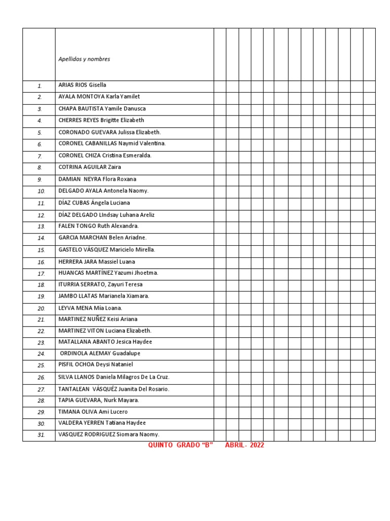 Apellidos y Nombres | PDF
