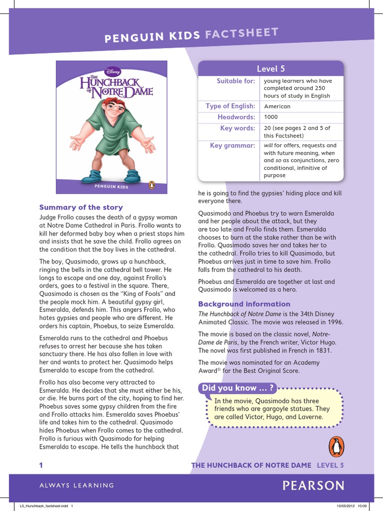 1williams Melanie The Hunchback of Notre Dame Penguin Kids Le | PDF | Claude Frollo | Quasimodo