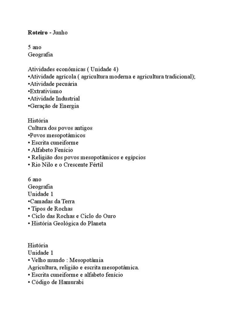 Modelo de Roteiro Escolar | PDF