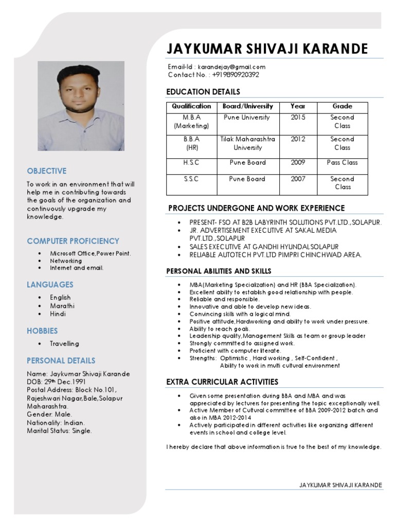 New Jay Resume MBA TATA | PDF | Communication