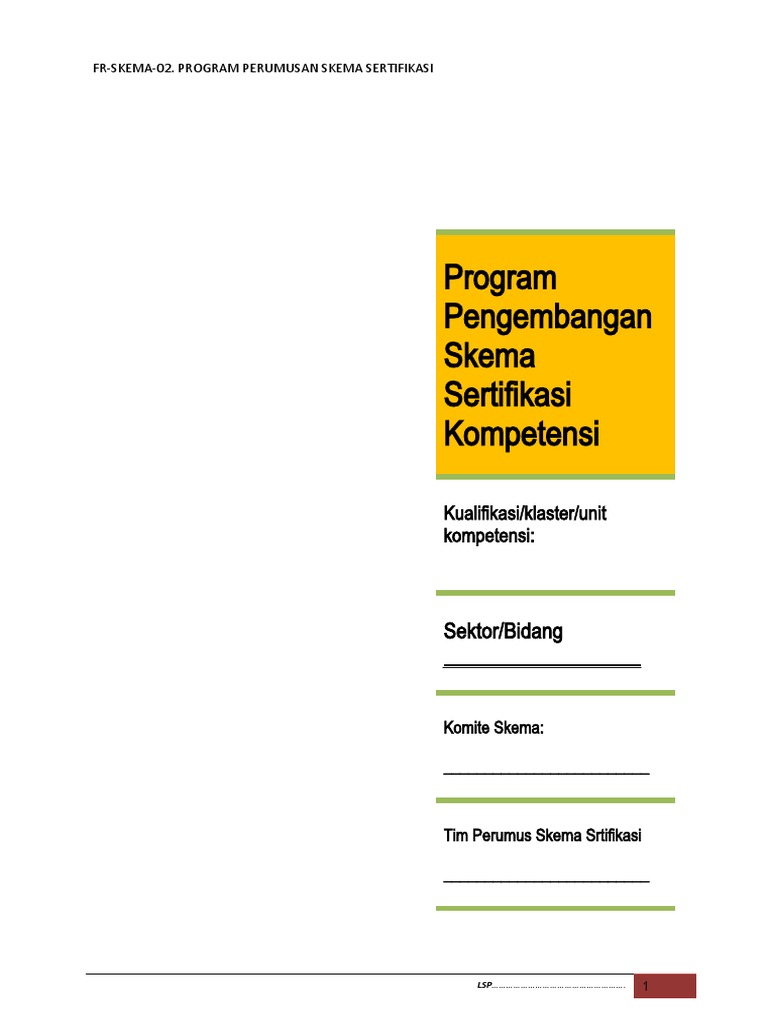 Fr-Skema-02. Program Perumusan Skema Sertifikasi, Ok | PDF