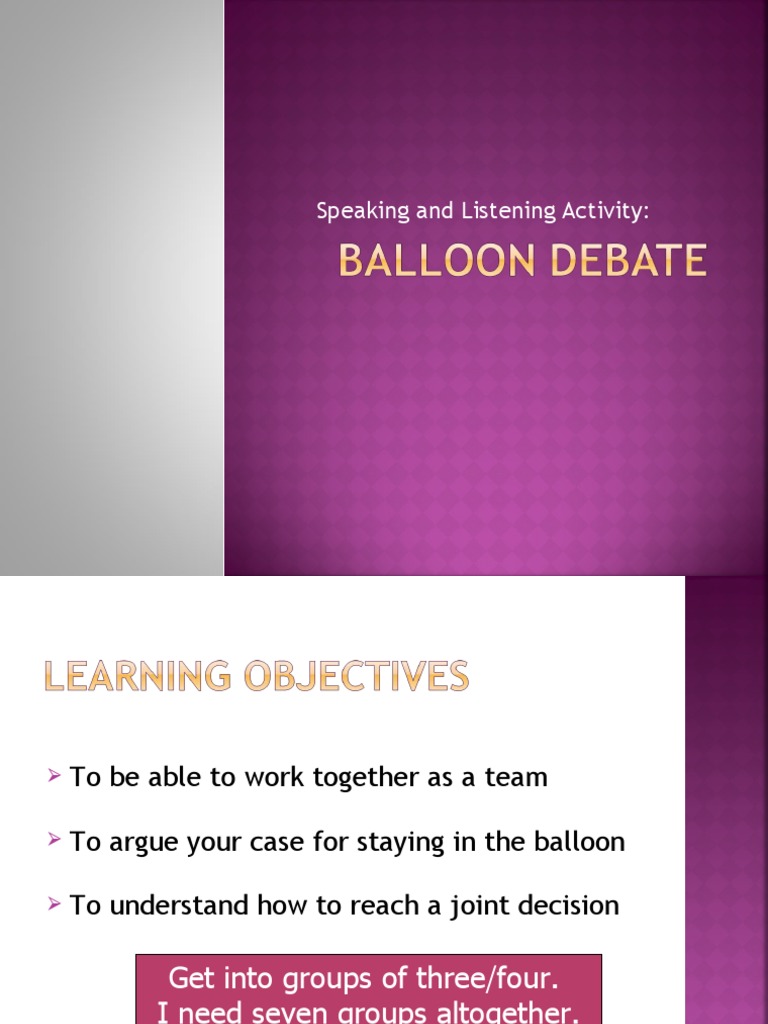 The Balloon Debate | PDF | Language Arts & Discipline