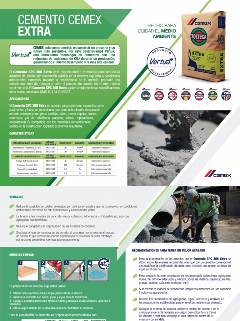 Ficha Técnica Cemento Extra | PDF