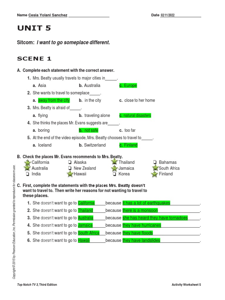 UNIT 05 TV Activity Worksheets.. | PDF