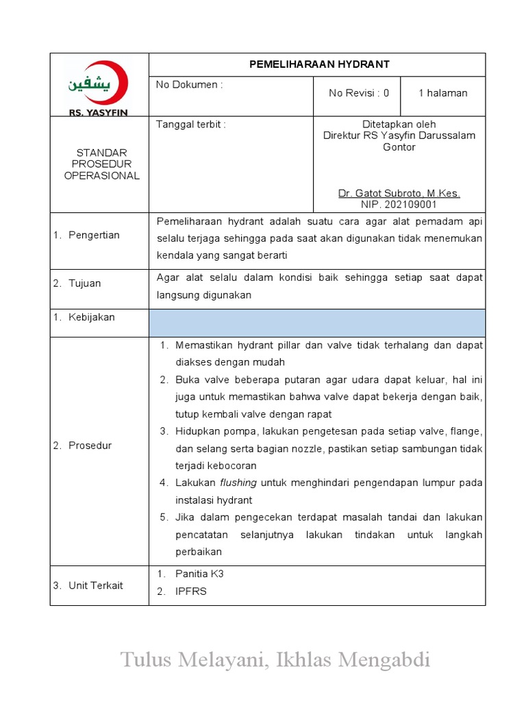 Pemeliharaan dan Penggunaan Hydrant | PDF