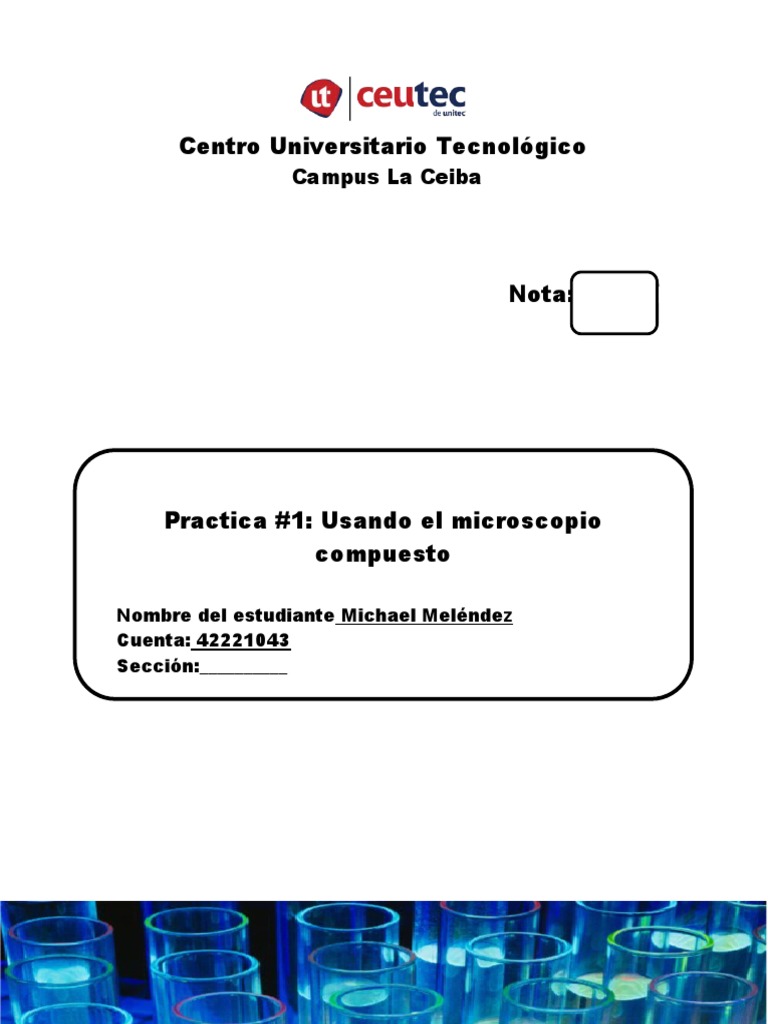 Práctica 1. Usando El Microscopio | PDF | Lente de la cámara | Microscopio