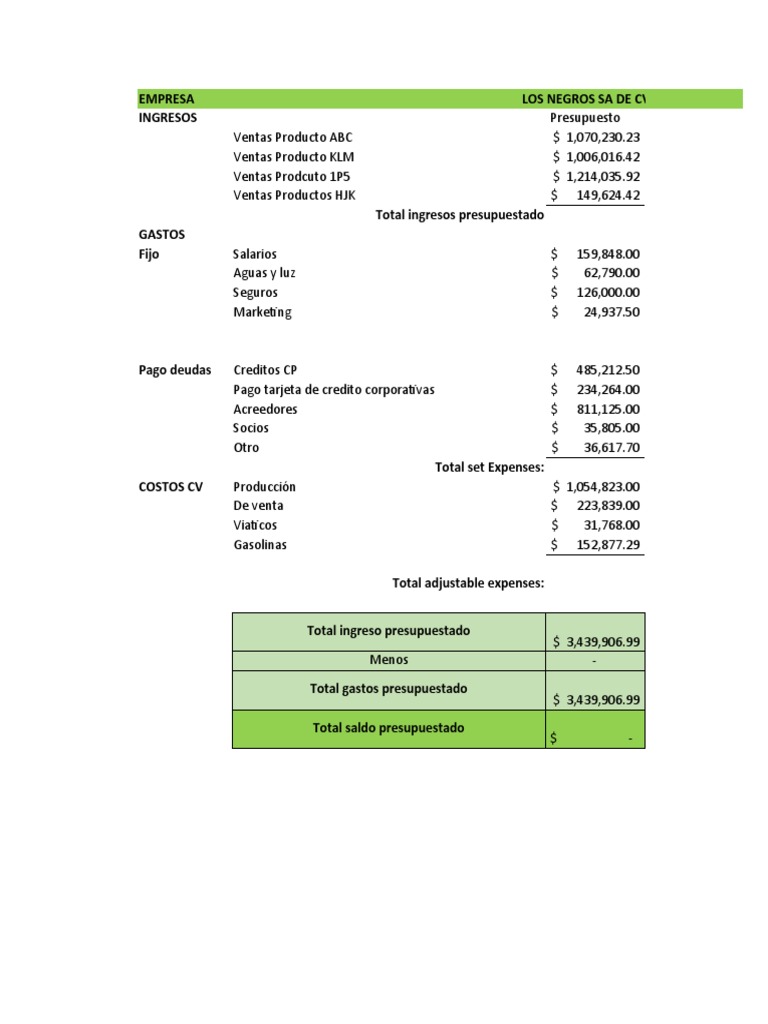 Presupuesto y Análisis Financiero 2021 | PDF | Presupuesto | Inflación