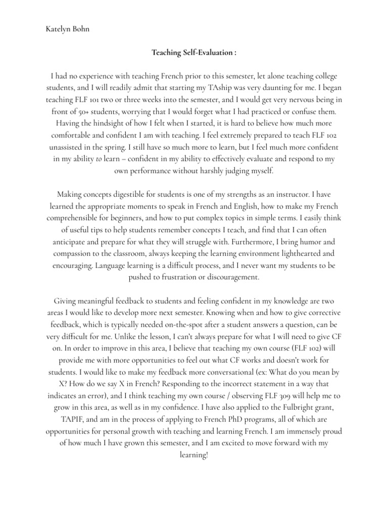 New TA's Journey in Teaching French | PDF | Learning | Teaching