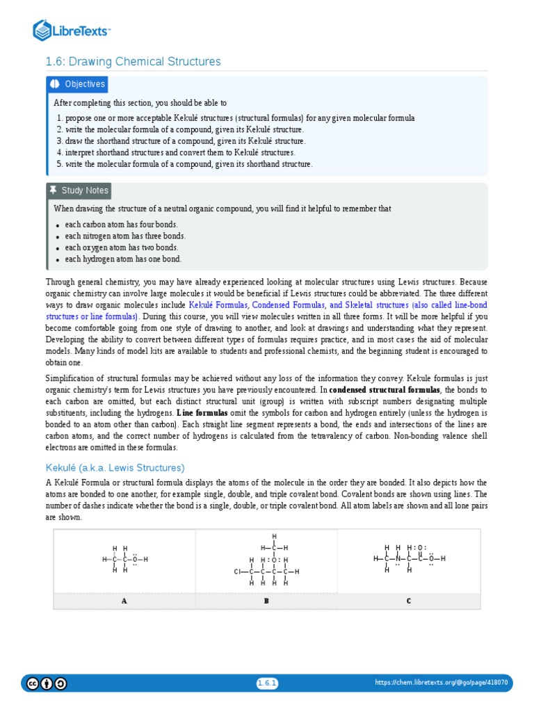 1.6! Drawing Chemical Structures | Download Free PDF | Chemical Bond ...