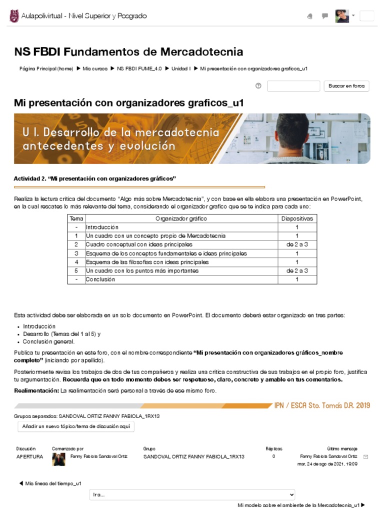 Mi Presentación Con Organizadores Graficos - U1 | PDF