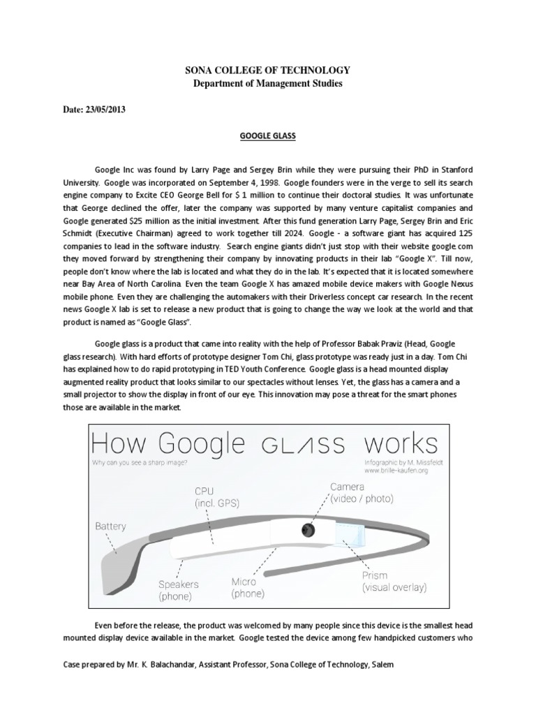 Google Glass Case | PDF | Android (Operating System) | Mobile Computers