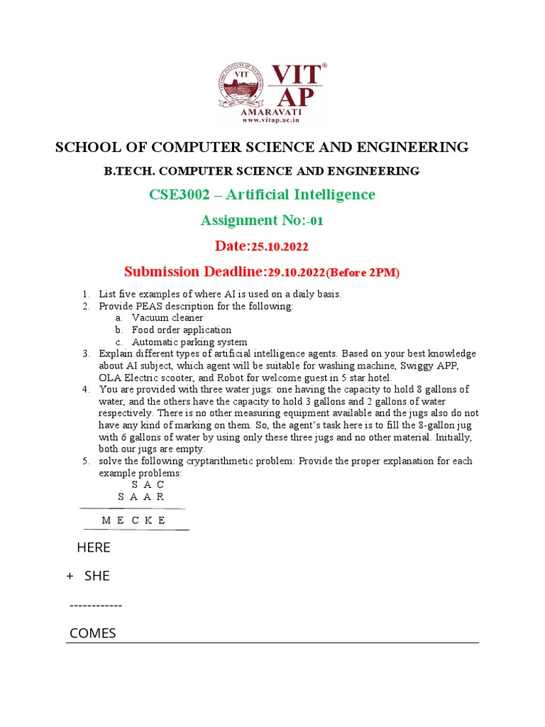 AI-Assignment I | PDF | Artificial Intelligence | Intelligence (AI ...