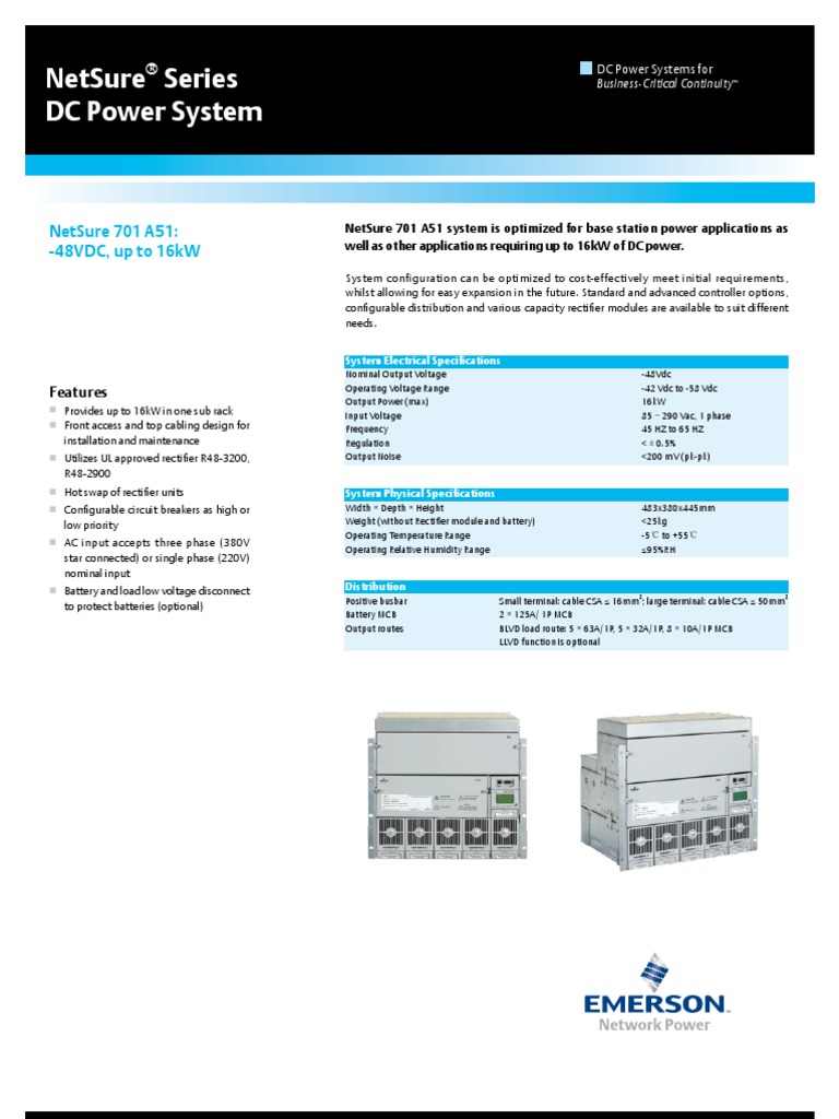 Netsure 701 A51 Datasheet | PDF | Electric Power System | Direct Current