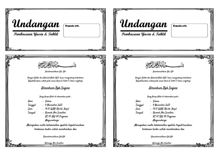 Contoh Undangan | PDF