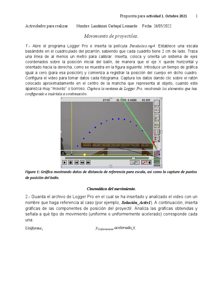 Análisis del movimiento parabólico de un proyectil mediante modelado matemático y simulación por ...