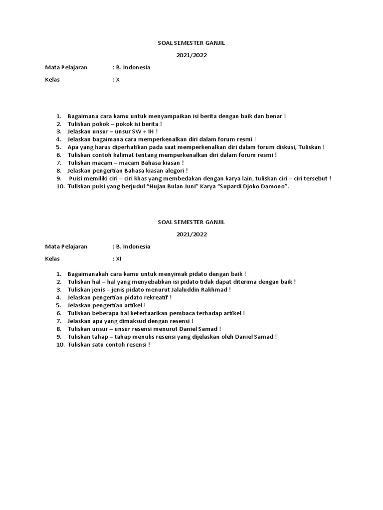 SOAL SEMESTER GANJIL Aliyah | PDF | Karier & Perkembangan | Perjalanan