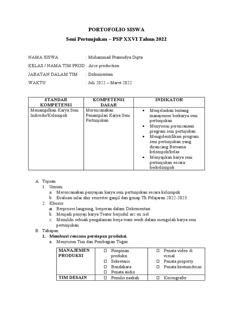Portofolio Siswa | PDF | Seni