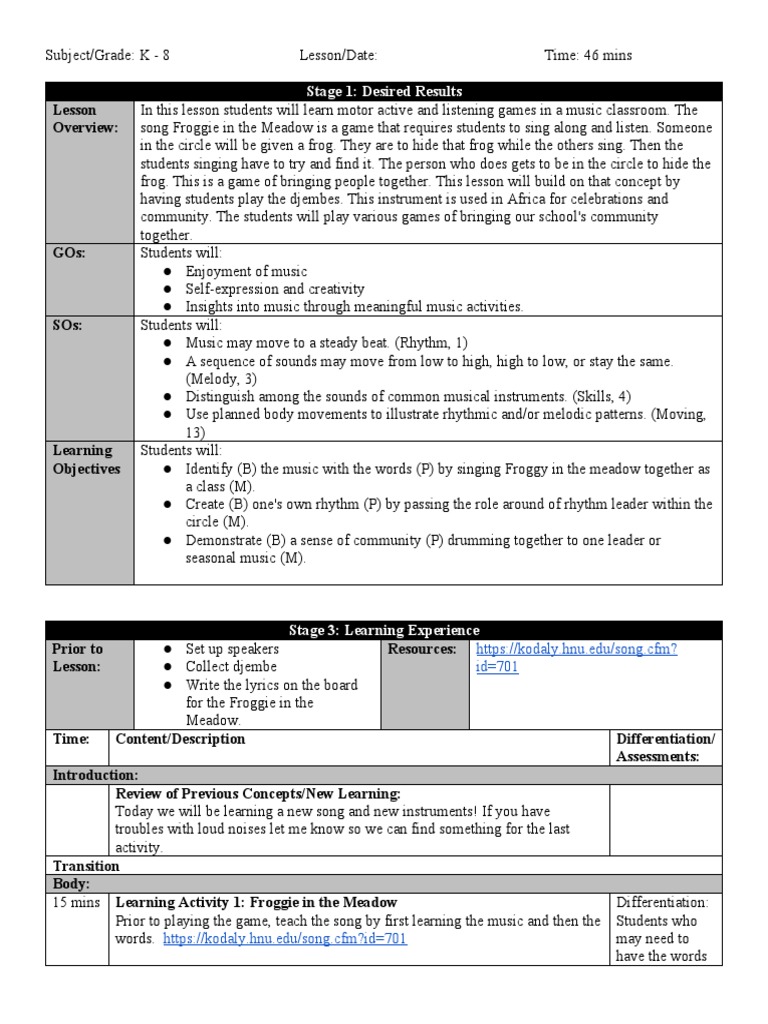 Froggie The Rhythm Leader 1 | PDF | Lesson Plan | Rhythm