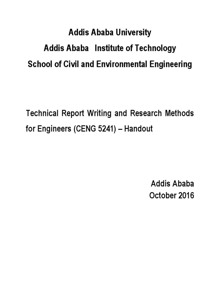 Technical Report Writing (Handout 2016) | PDF | Sampling (Statistics) | Experiment