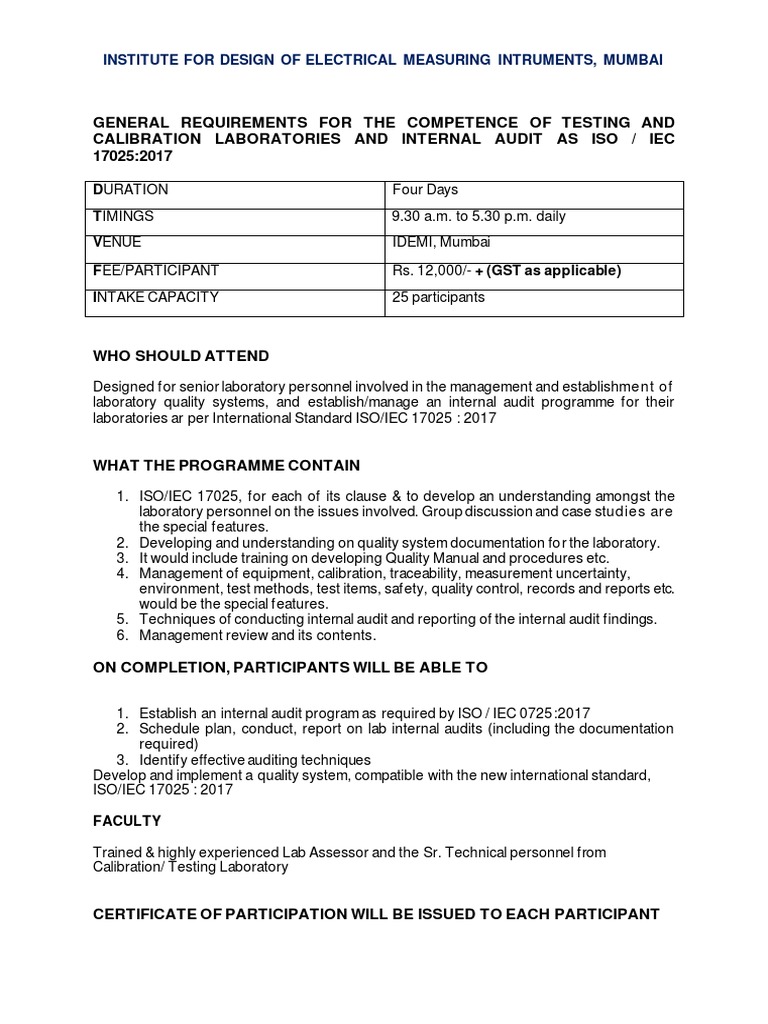 Testing and Calibration Audit | PDF