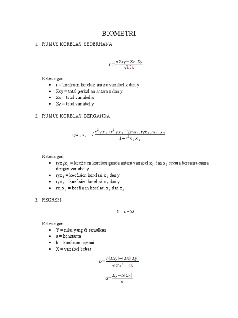 (Biometri) Korelasi Dan Regresi | PDF