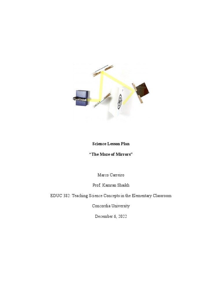 Educ 382 Science Lesson Plan | PDF | Reflection (Physics) | Light