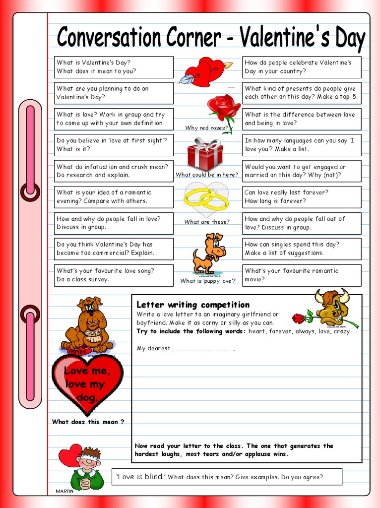 Conversation Corner Valentines Day Fun Activities Games - 926 | PDF ...