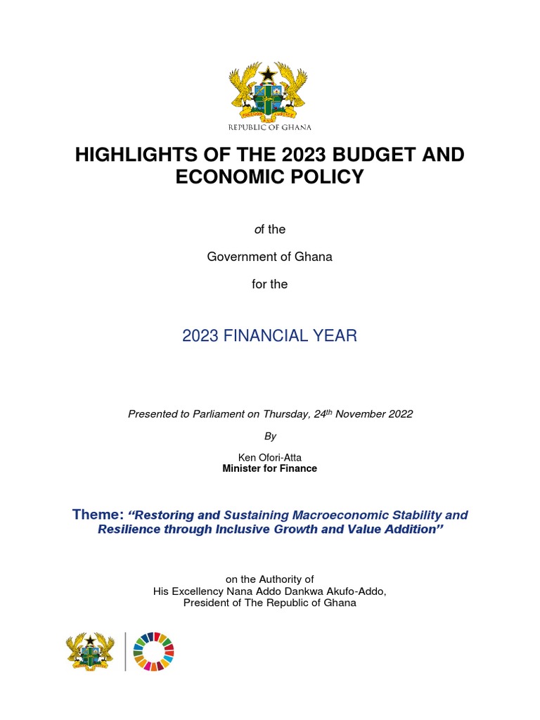 Ghana 2023 Budget Overview and Goals | PDF | Government Budget Balance ...