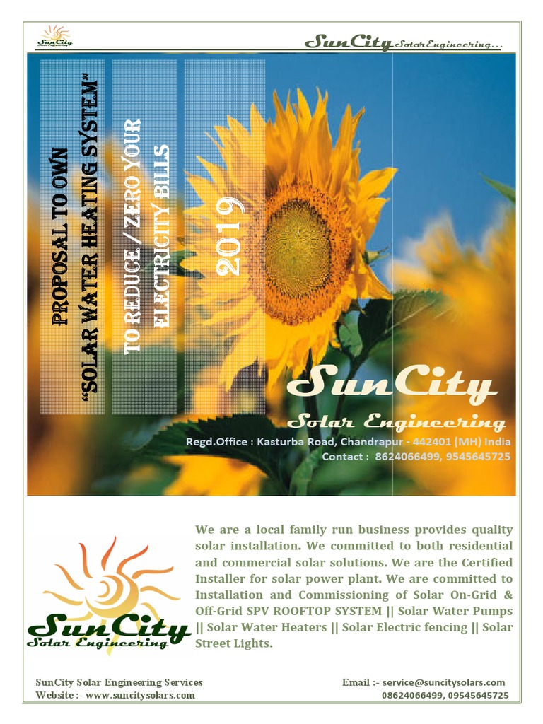 SSES Proposal For Solar Water Heaters System | Download Free PDF ...