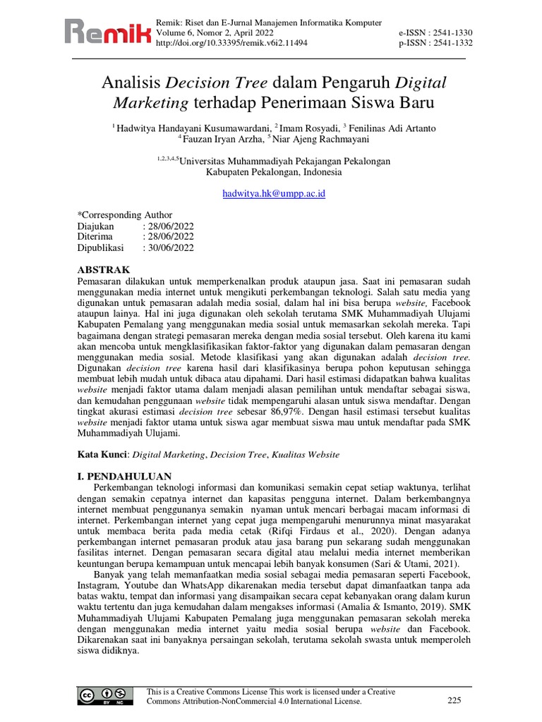 Analisis Decision Tree Dalam Pengaruh Digital | PDF