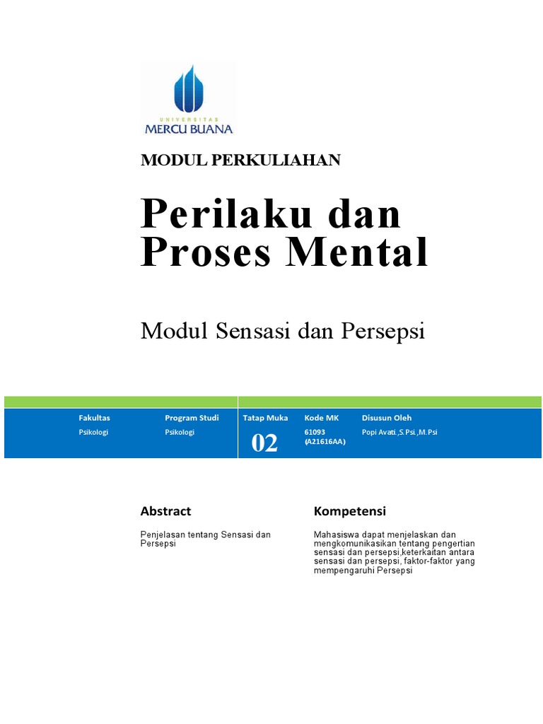 Modul Perilaku Dan Proses Mental (TM2) | PDF
