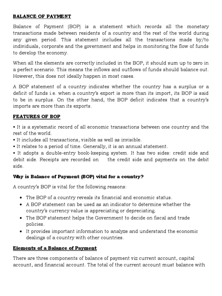 Balance of Payment | PDF | Balance Of Payments | Capital Account