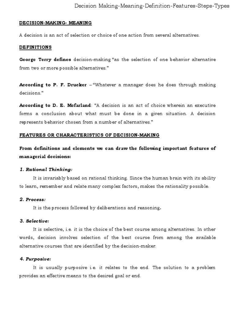 Decision Making | PDF | Decision Making | Thought