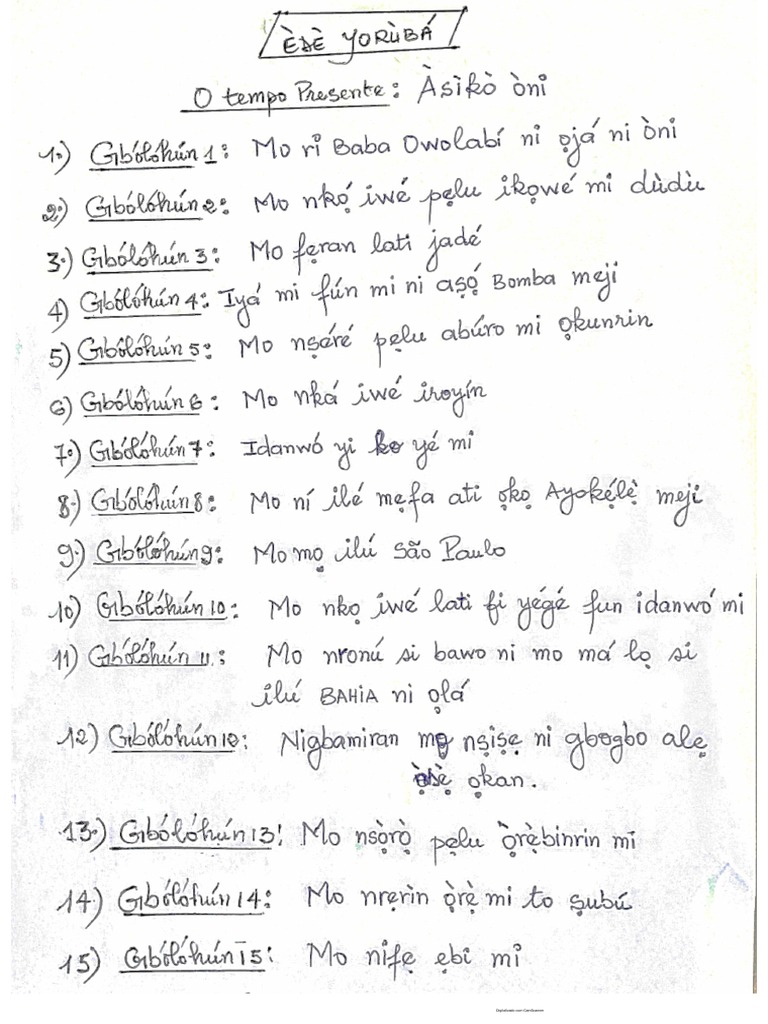 ÈDÈ YORÙBÁ (Asìkò Oni Ati Àwón Ipo) | PDF