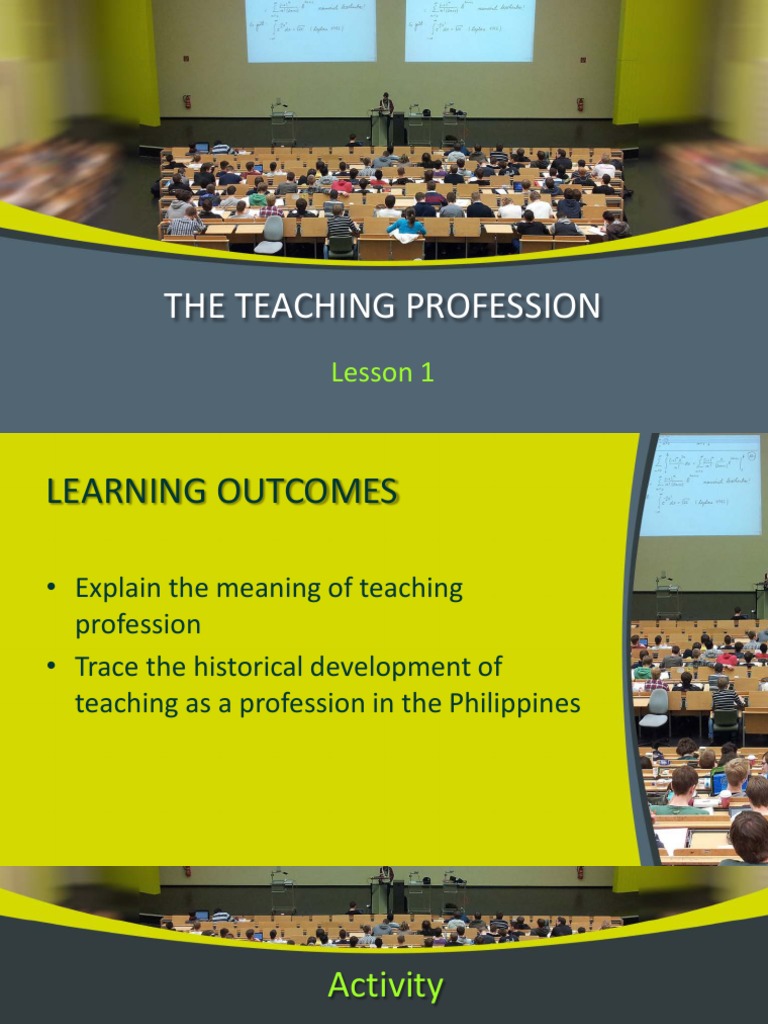 Lesson 1 - The Teaching Profession | PDF