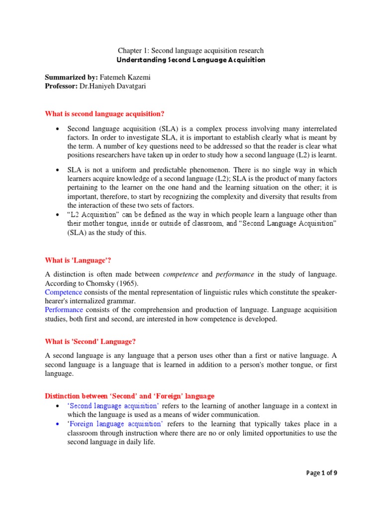 Chapter 1 | Download Free PDF | Second Language Acquisition | Second ... Chapter 1 | Download Free PDF | Second Language Acquisition | Second ...