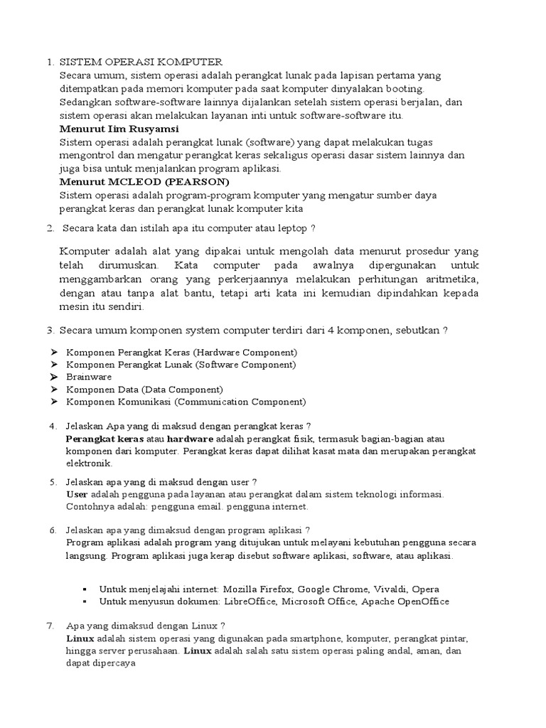 Sistem Operasi Komputer | PDF