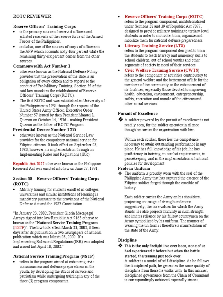 Rotc Reviewer | PDF | Detention (Imprisonment) | Bail