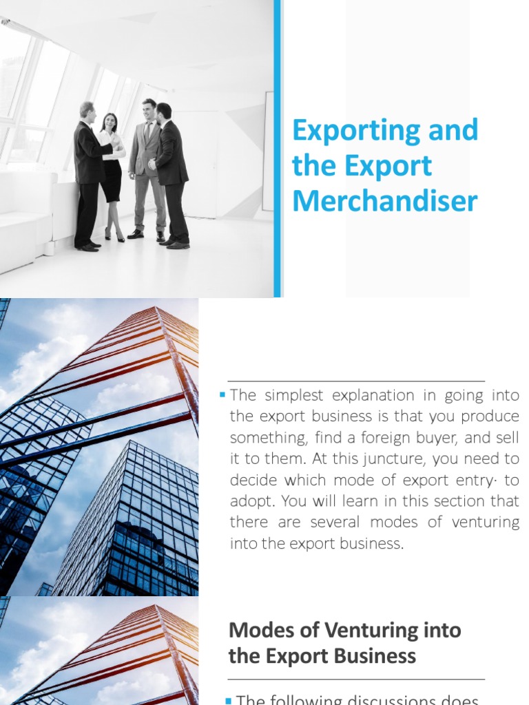 6 Exporting and The Export Merchandiser | PDF | Procurement | Sales