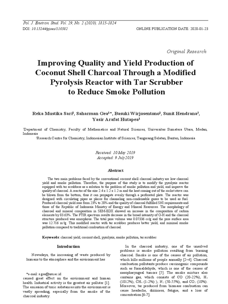 Improving Quality and Yield Production of Coconut Shell Charcoal ...