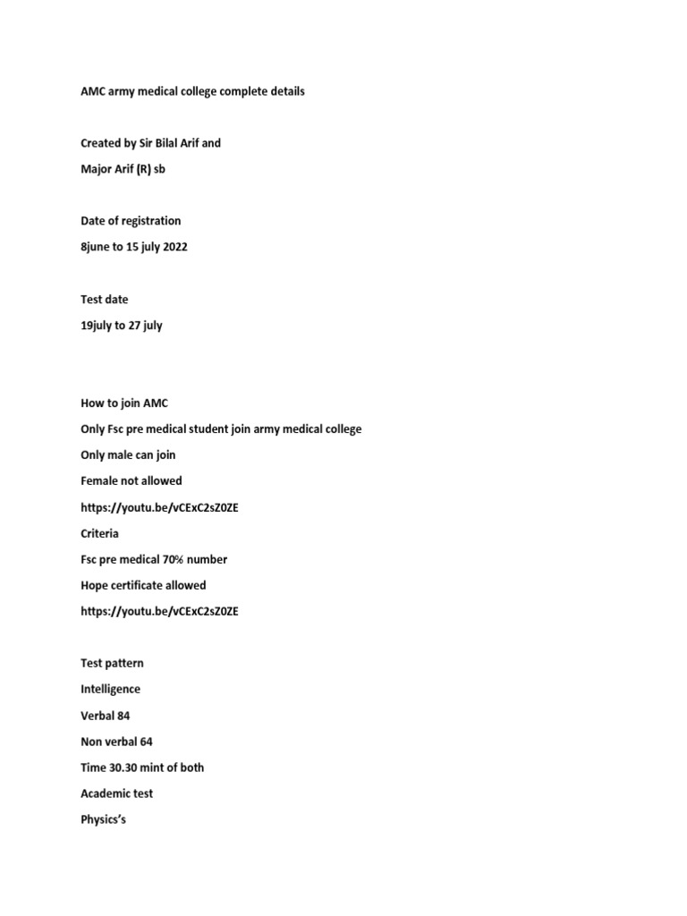 AMC Complete Details | PDF | Military Organization