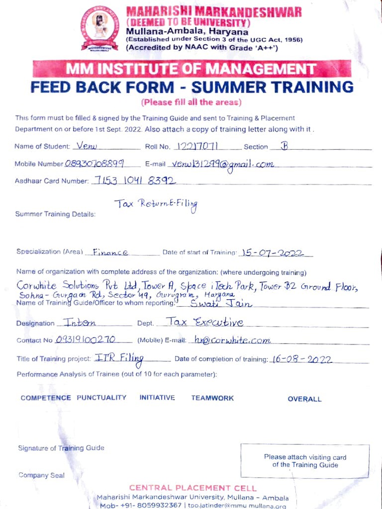 Feedback Form | PDF