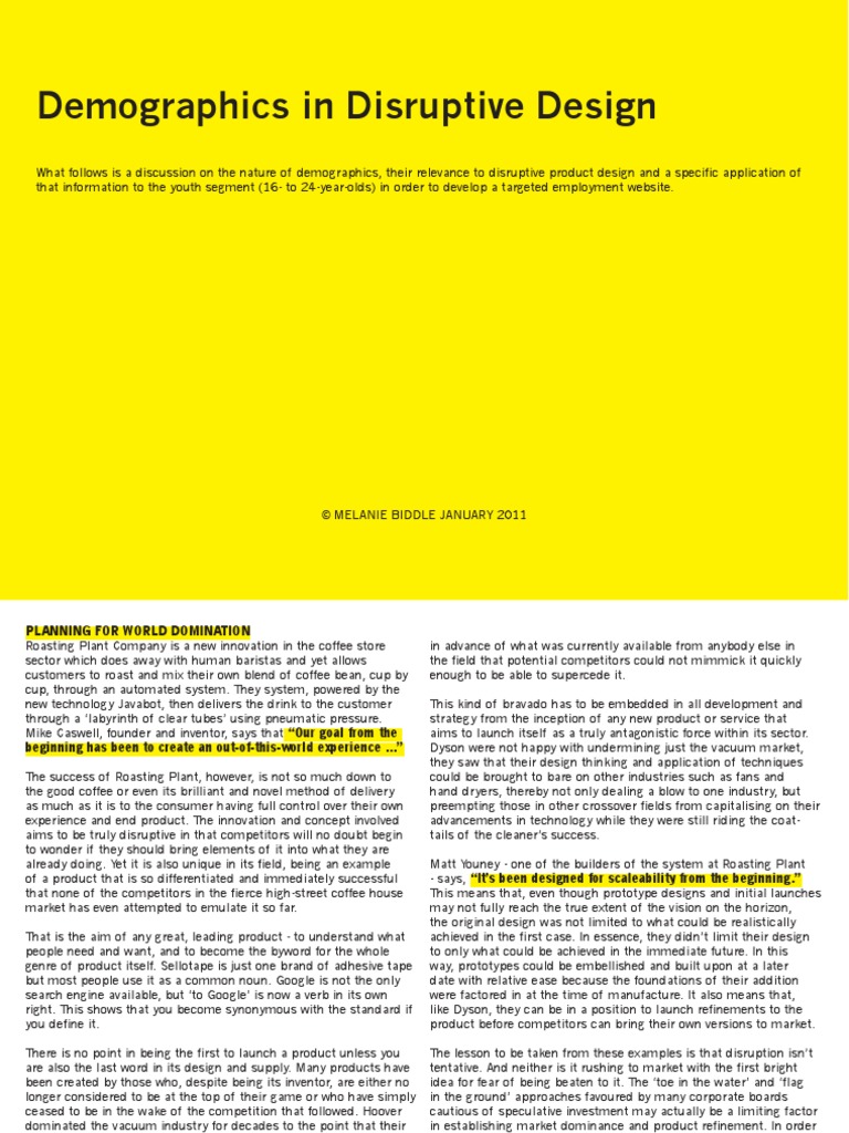 Disruptive Design and Demographics Insights | PDF | Employment ...