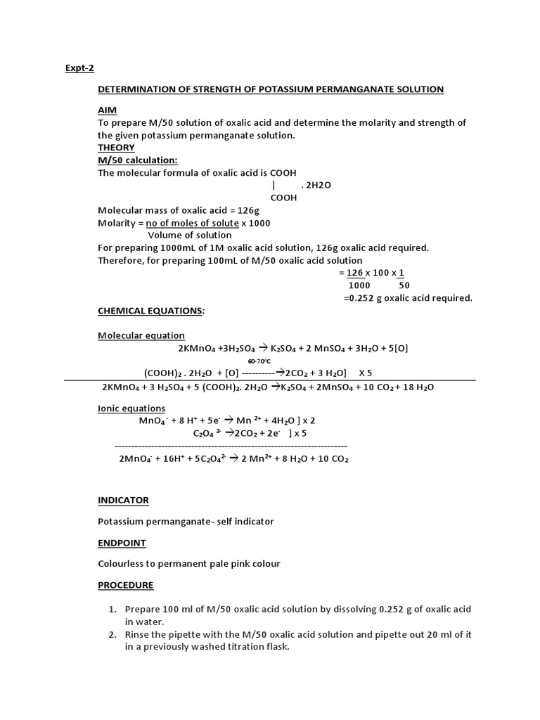 Chemistry Practicals - Expt 2 3 | PDF | Chromatography | Titration